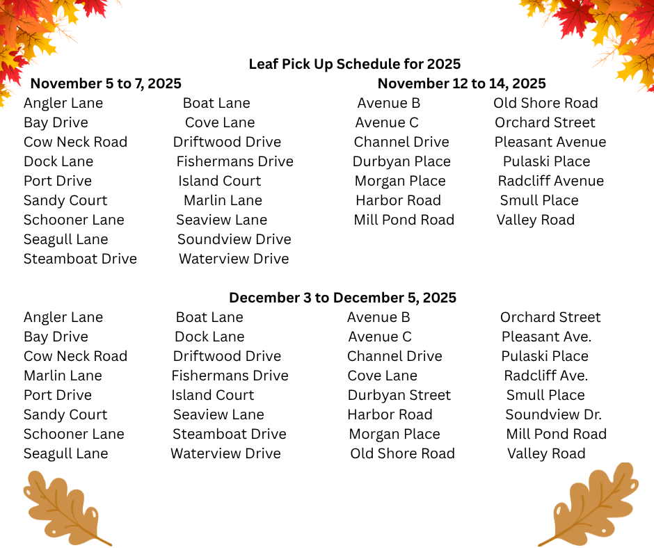 Leaf Pick Up Schedule for 2025 - Village of Port Washington North